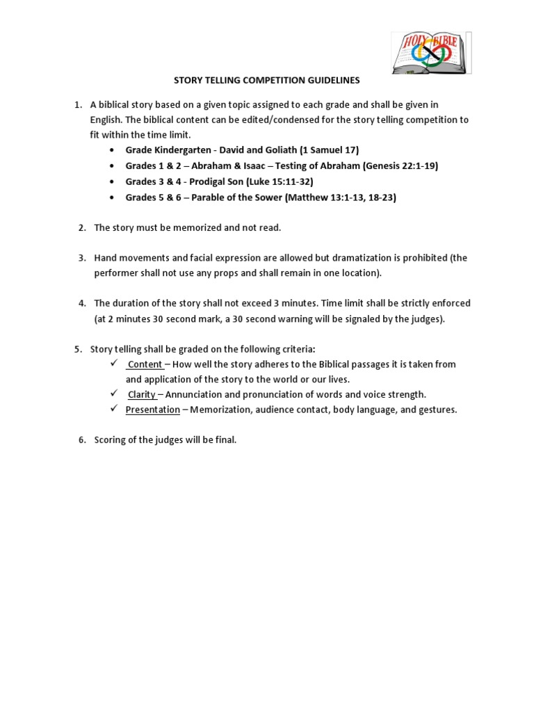 Story Telling Rules and Guidelines | PDF