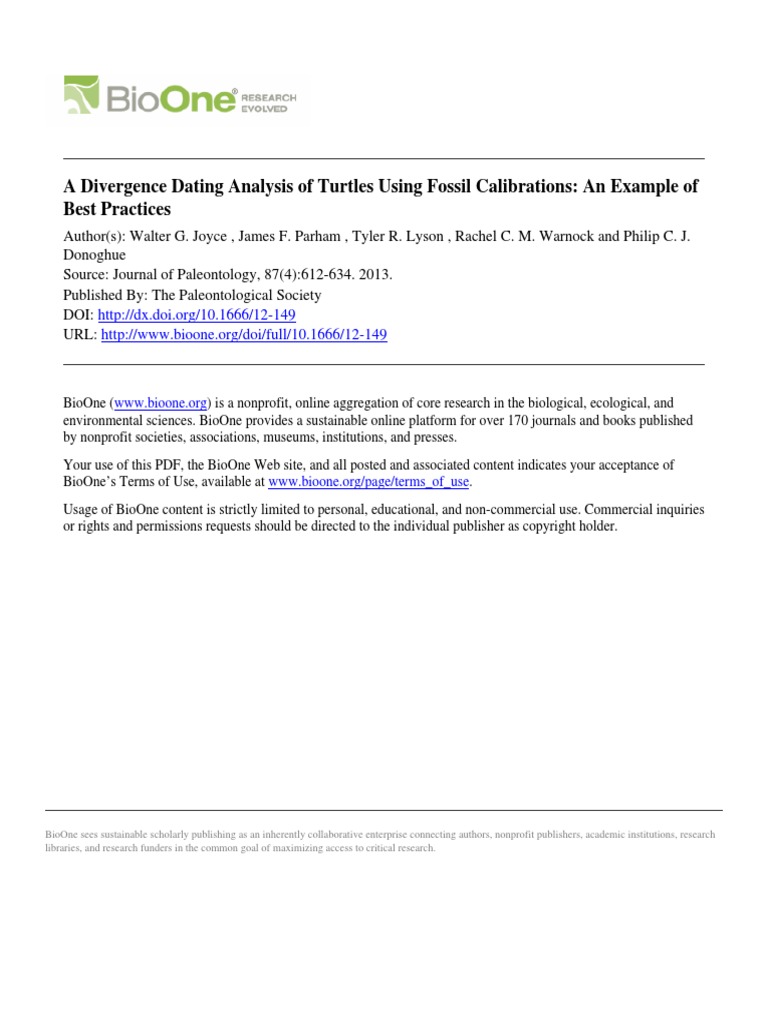 A Divergence Dating Analysis of Turtle Using Fossil Calibrations An ...
