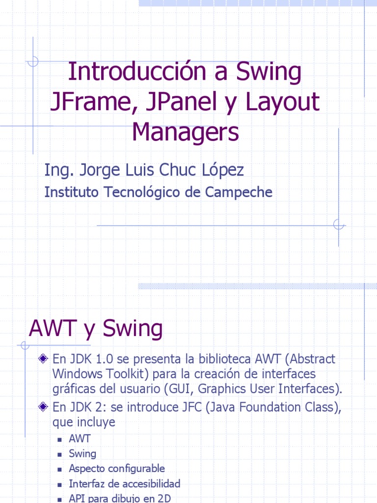 Introducción A Java Swing, JFrame y JPanel | PDF | Java (lenguaje de ...