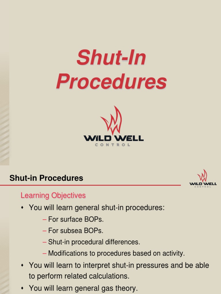 Shut-In Procedures Overview | PDF | Casing (Borehole) | Gases