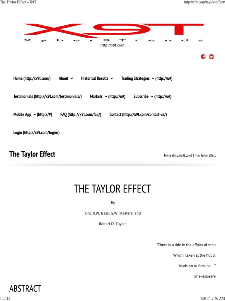 The Taylor Effect | PDF | Time Series | Kalman Filter