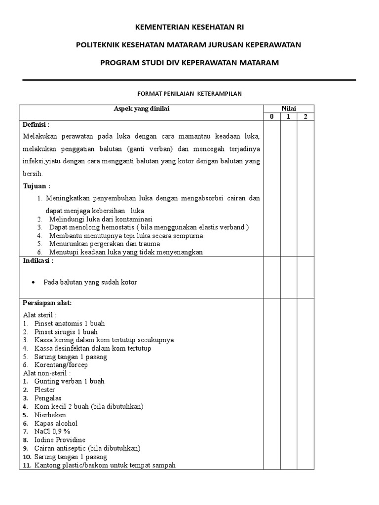 Prosedur Perawatan Luka Basah | PDF