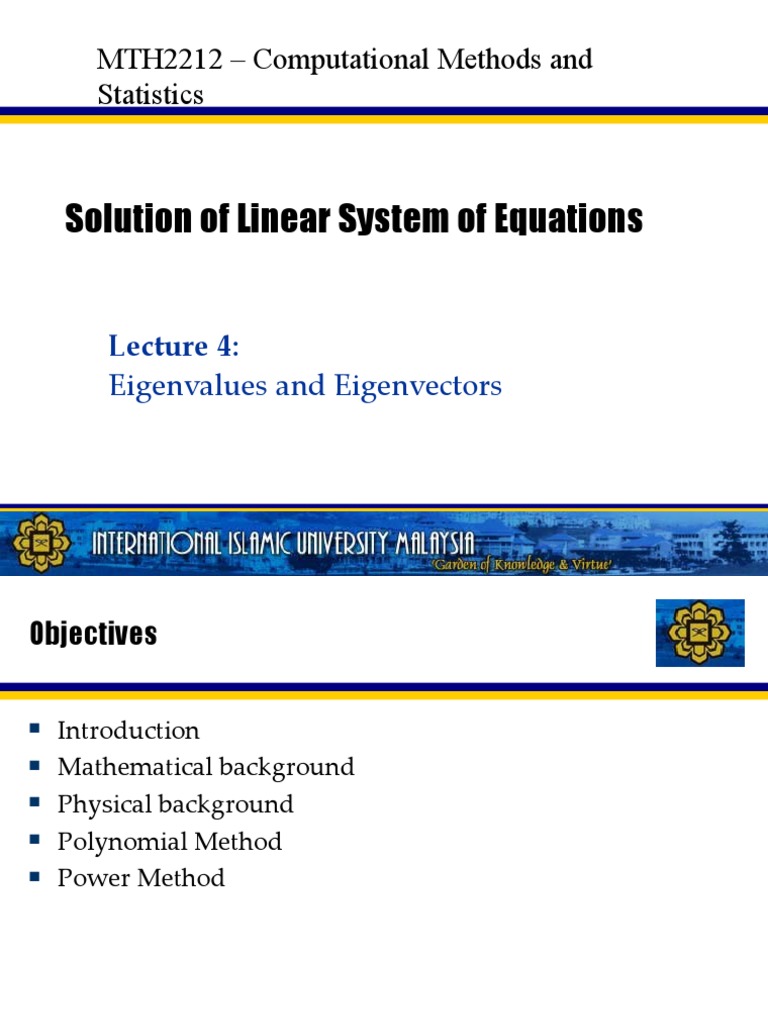 Lecture04 Eigenvalues And Eigenvectors Pdf Eigenvalues And