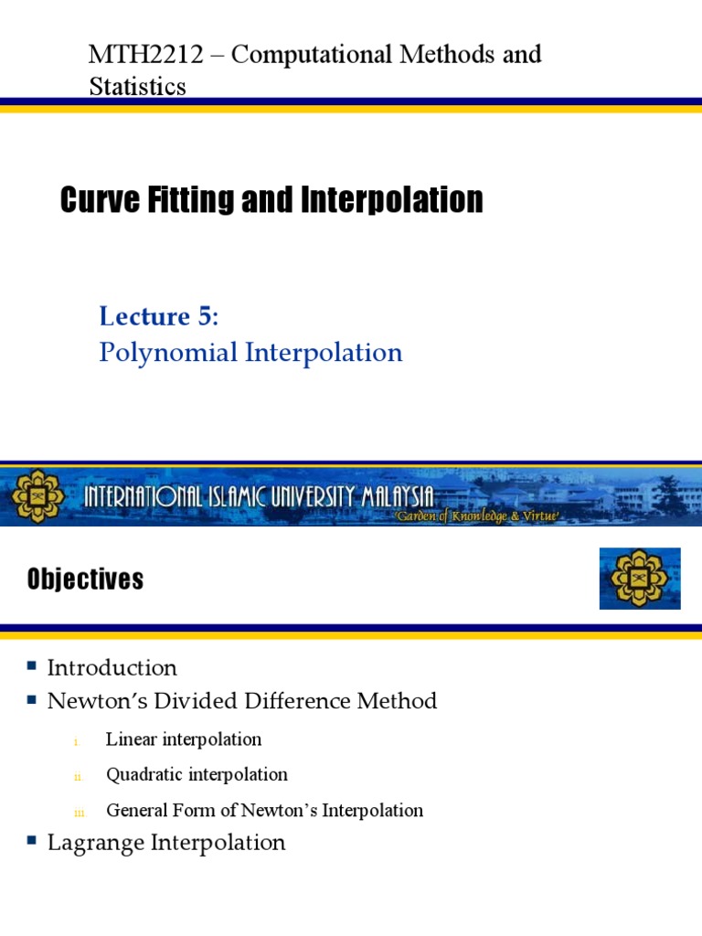 Lecture05 - Polynomial Interpolation | PDF | Interpolation | Statistics