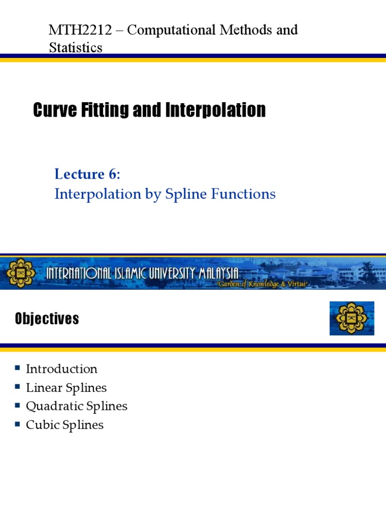 Lecture06 Interpolation By Spline Functions Pdf Spline Mathematics Interpolation 