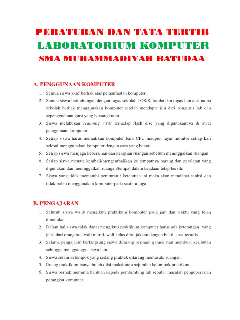 Peraturan Labkom | PDF