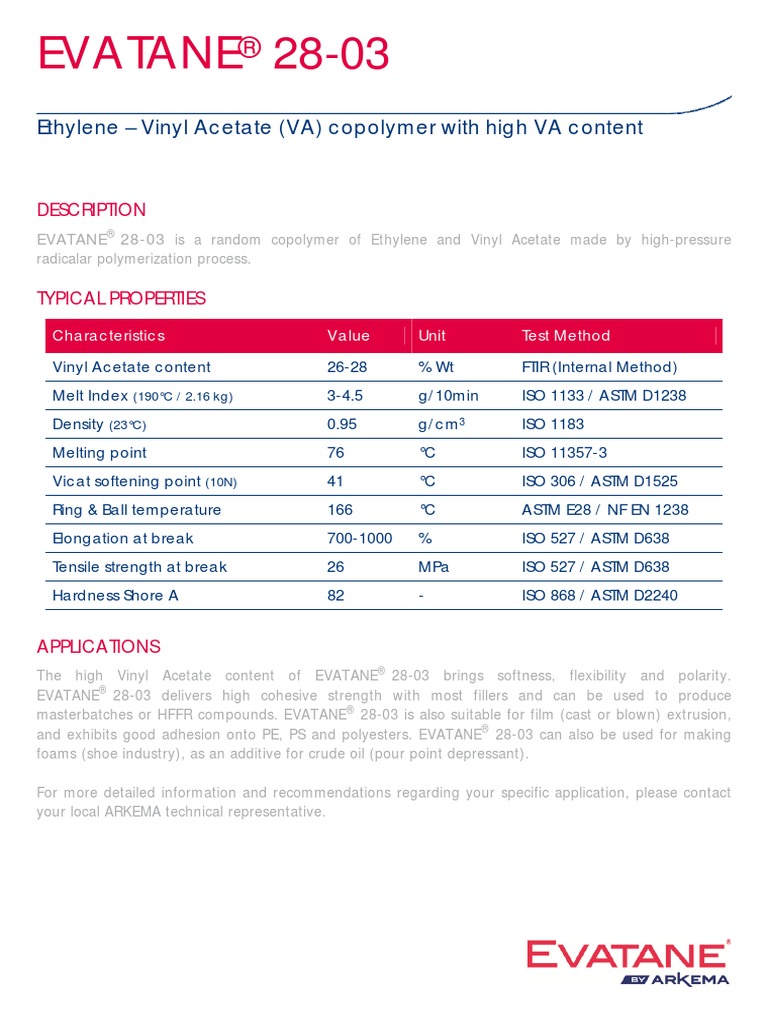 Tds Evatane 28 03 | Chemical Substances | Chemistry