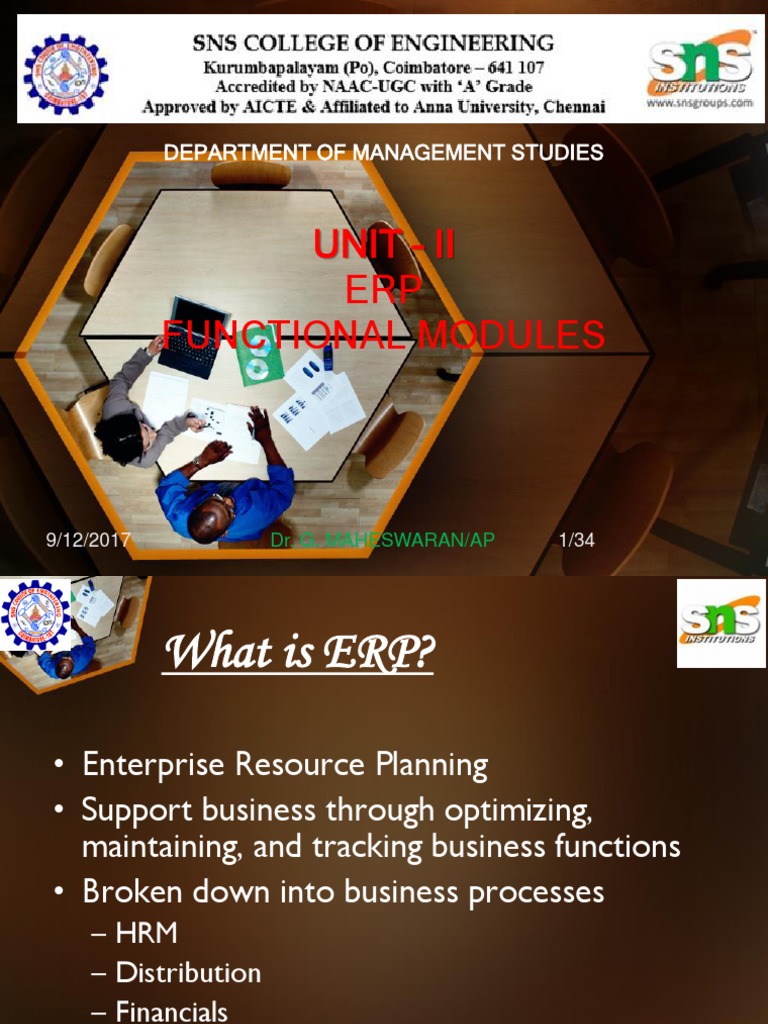 ERP Functional Modules | PDF | Enterprise Resource Planning | Customer ...