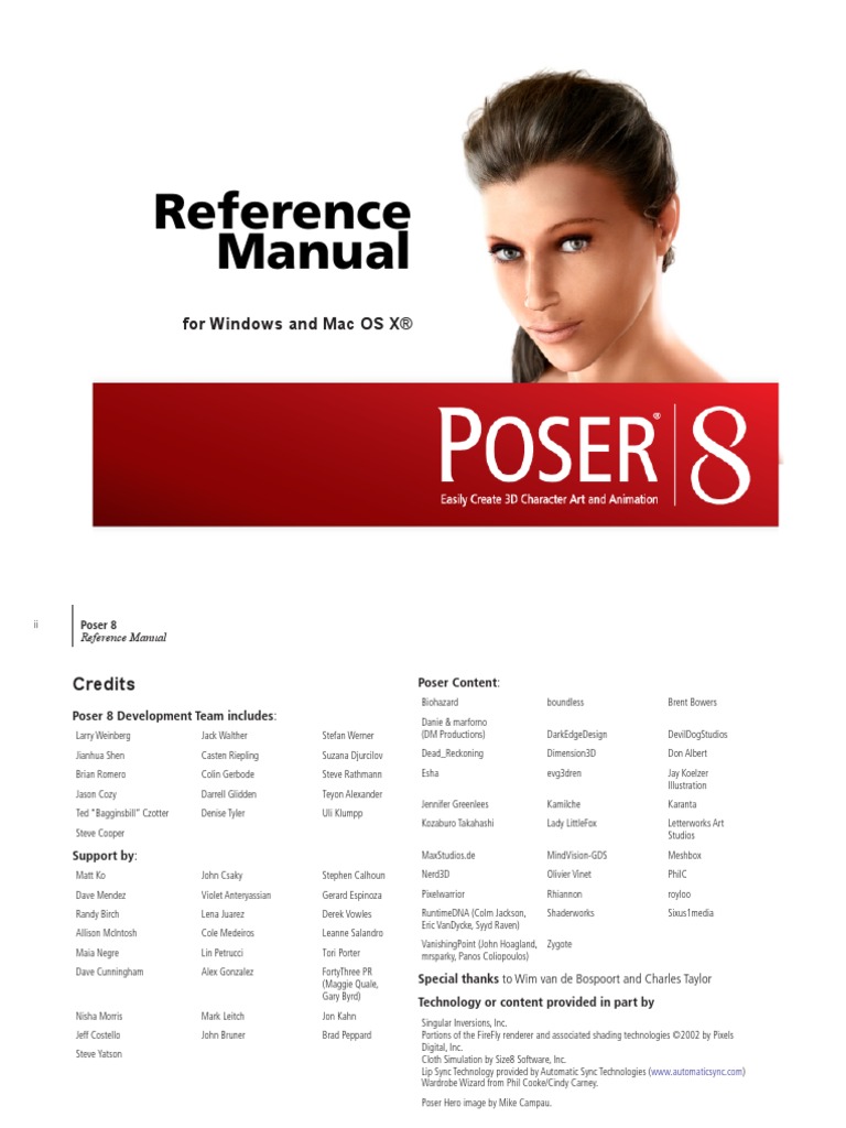 Poser 8 Reference Manual PDF | Download Free PDF | 3 D Computer Graphics | Areas Of Computer Science