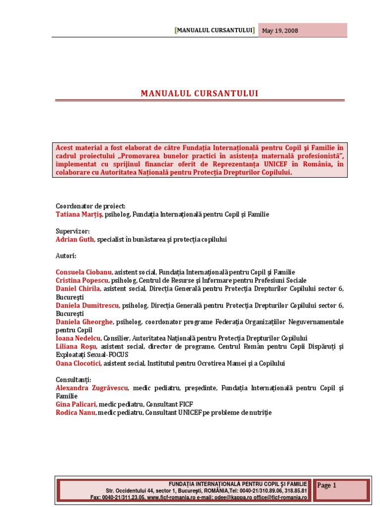 Asistent Maternal - Manual PDF | PDF