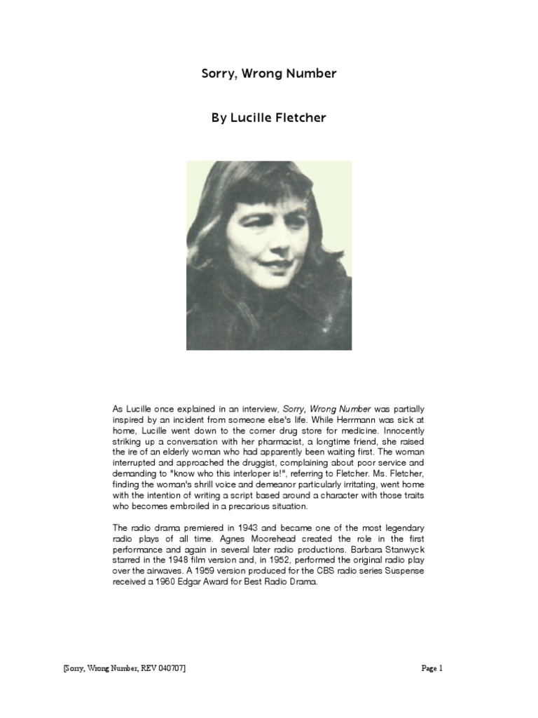 Sorry Wrong Number PDF | PDF | Telephone | Telecommunications