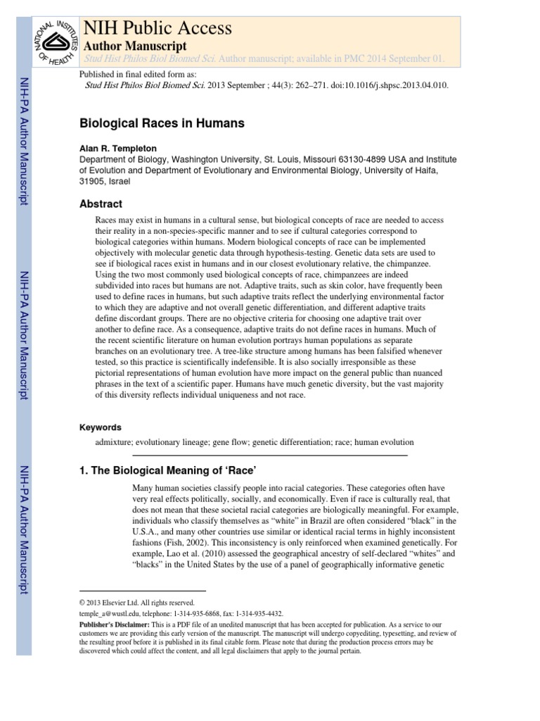 Understanding Biological Races in Humans | PDF | Race (Human ...