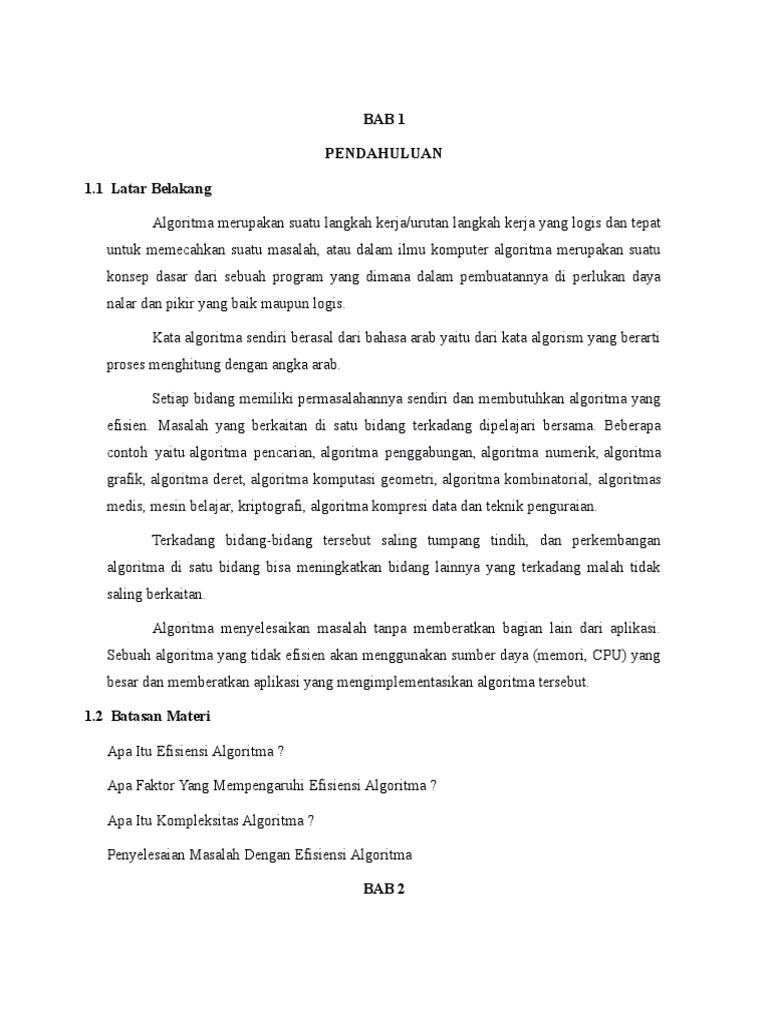 Efisiensi dan Kompleksitas Algoritma | PDF