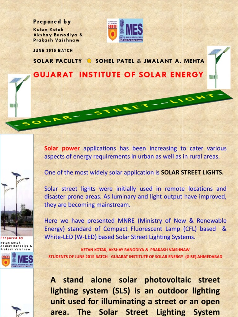Solar Street Light | PDF | Solar Panel | Photovoltaics