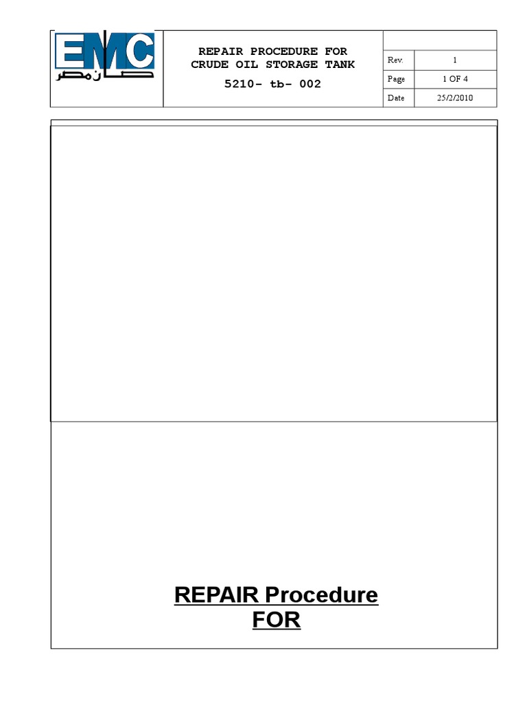 Repair Procedure | PDF | Welding | Construction