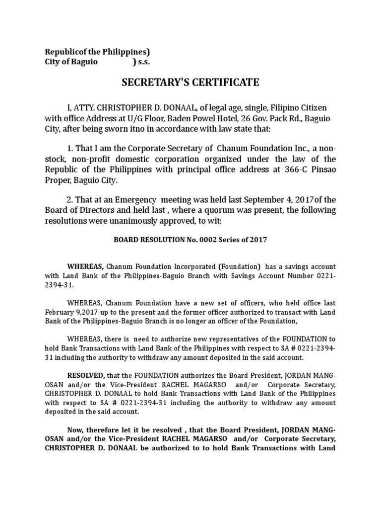 Sec Certificate - Chanum.2017 | PDF | Government Information | Government