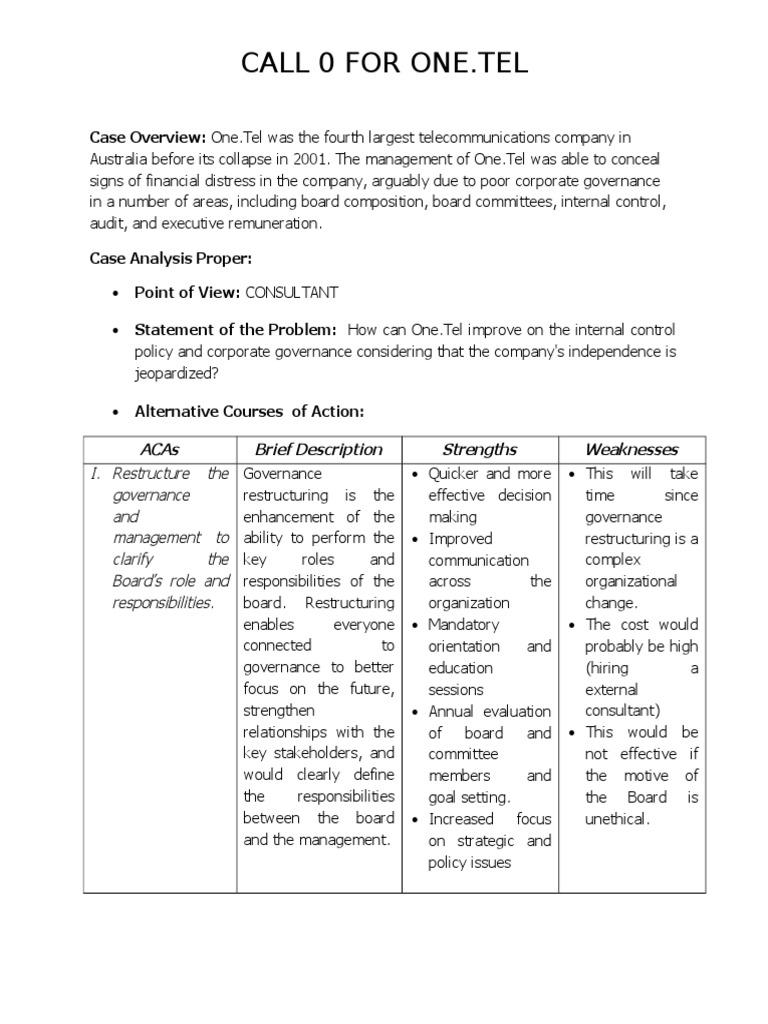 1 OneTel | Download Free PDF | Audit | Governance