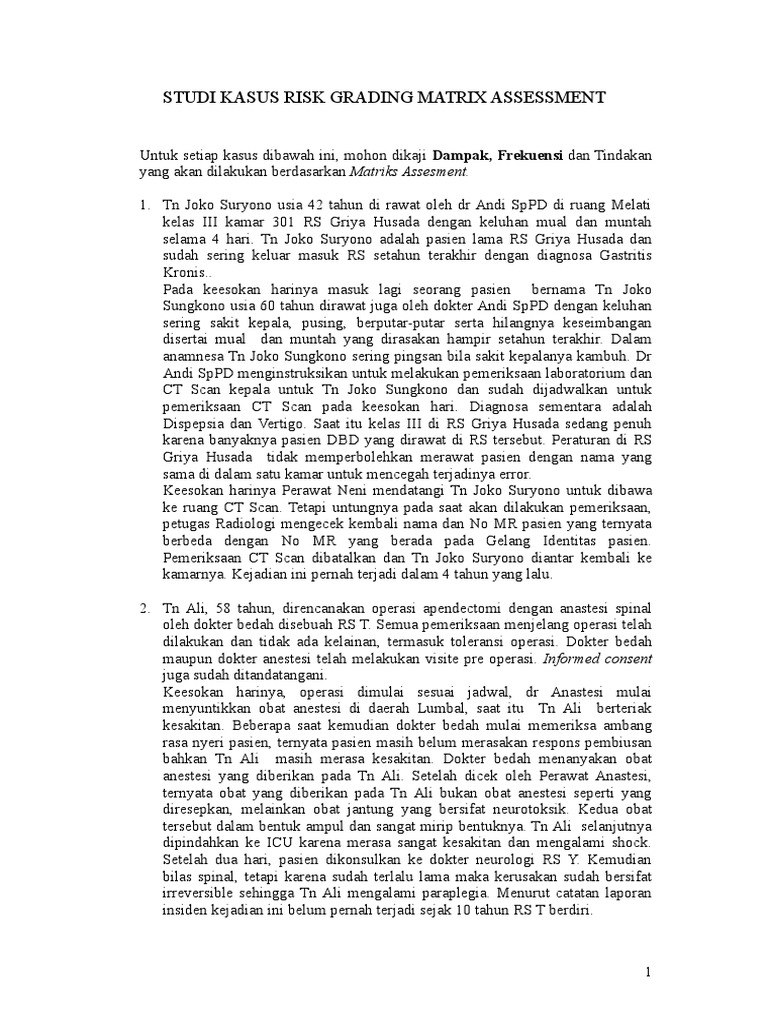 Penilaian Matriks Grading Risiko Pasien | PDF