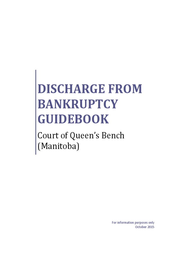 Manitoba Bankruptcy Discharge Guide | PDF | Military Discharge | Bankruptcy