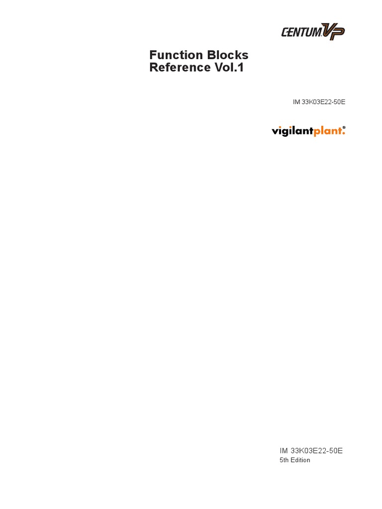 CENTUM - VP Function Blocks Reference Vol1 PDF | PDF | Input/Output | Bracket