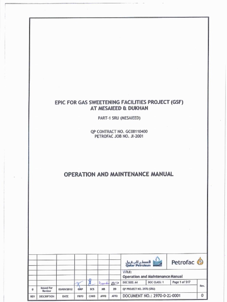 SRU Operating Manual | PDF | Incineration | Hypothermia