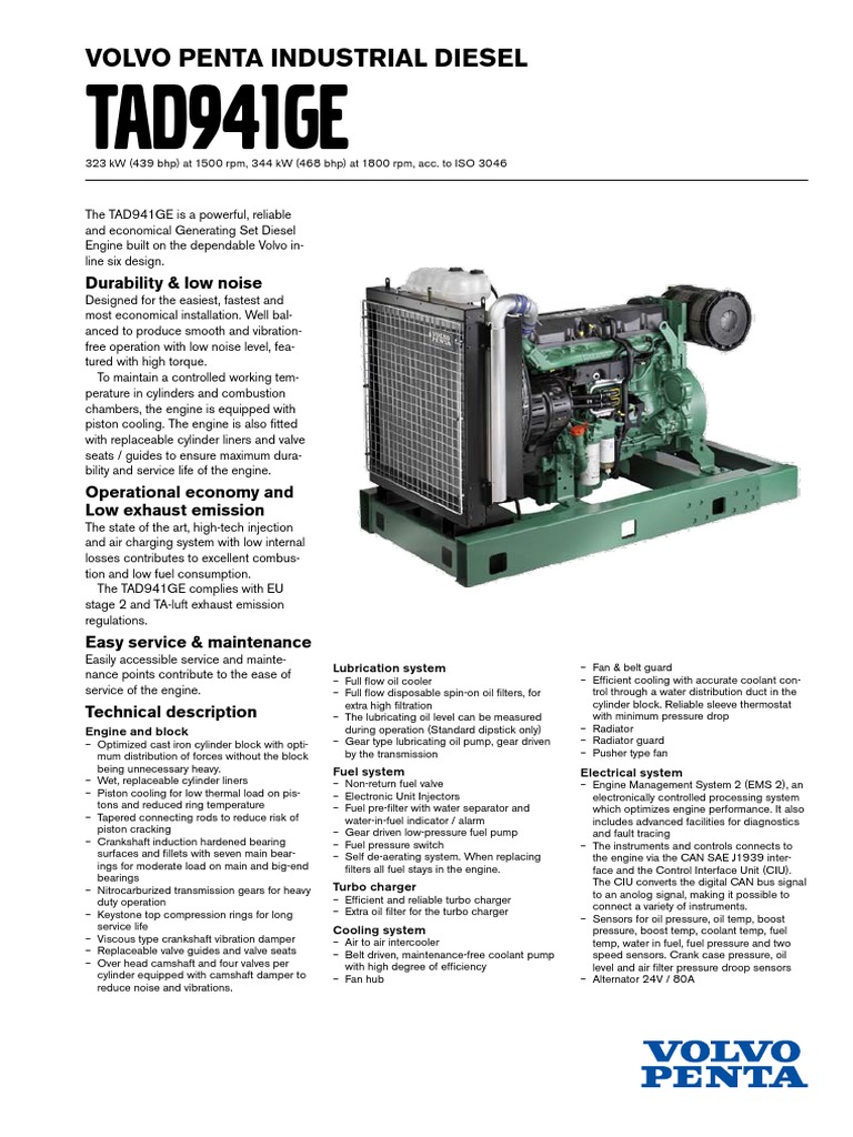 TAD941GE | PDF | Turbocharger | Cylinder (Engine)