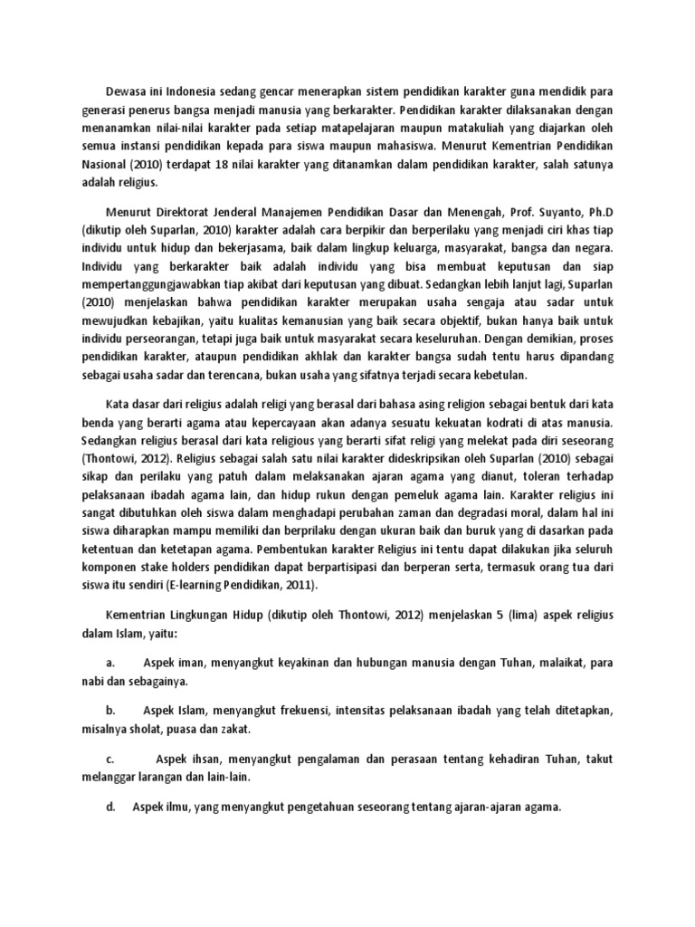 Karakter Religius | PDF