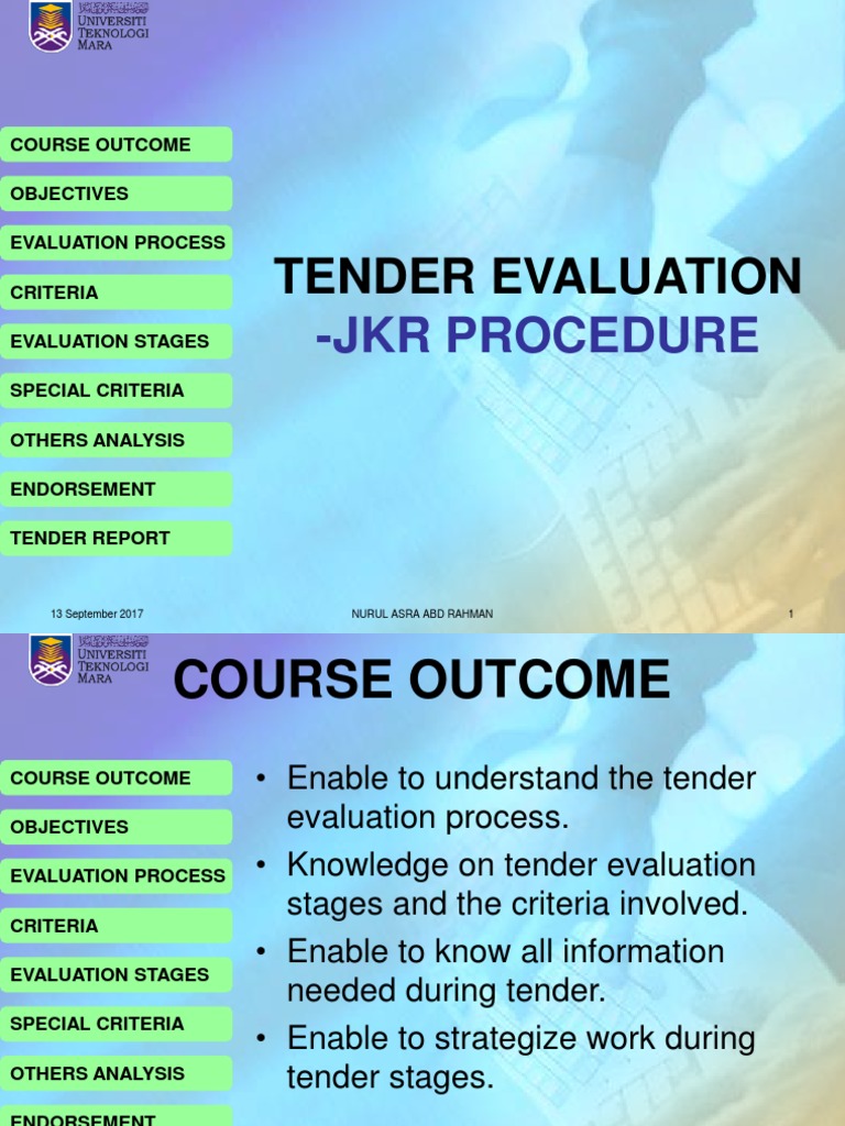 Tender Evaluation Procedure | PDF | Evaluation | Balance Sheet