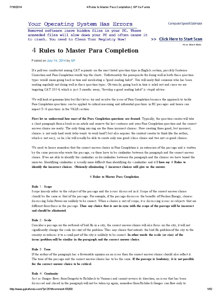 Mastering Para Completion Strategies | PDF | Intelligent Design ...