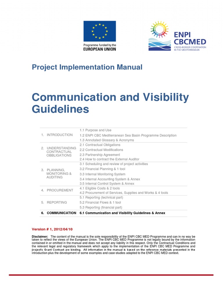 6 - 1 - Communication and Visibilty Guidelines | PDF | European Union ...