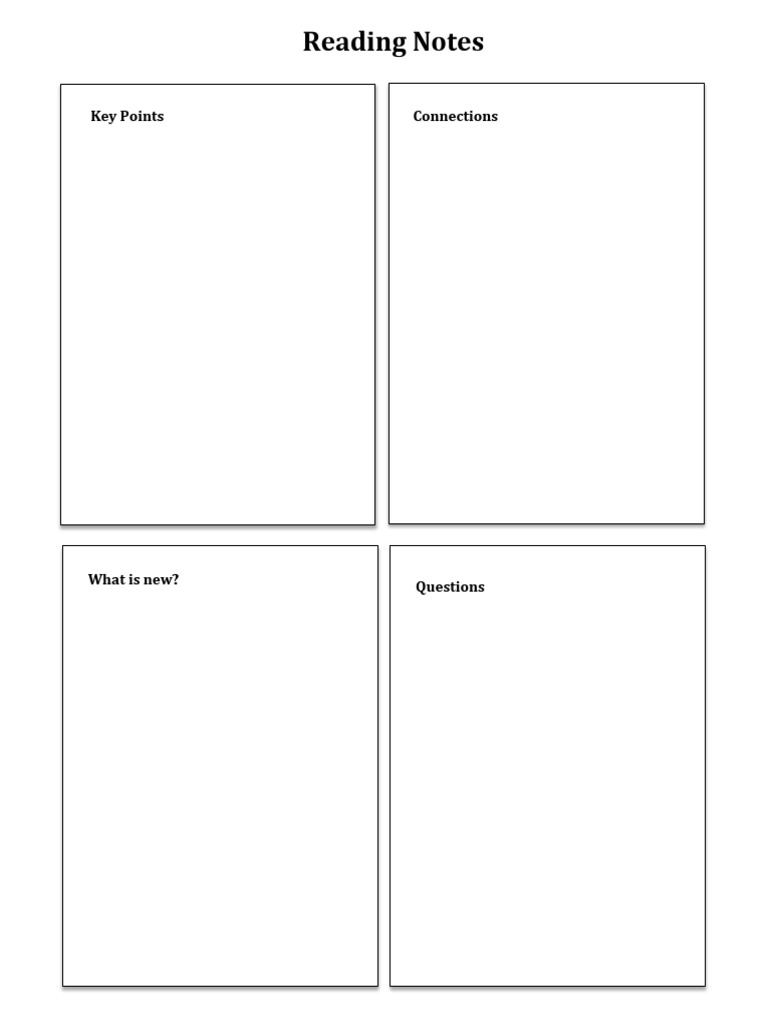 Reading Notes Summary | PDF