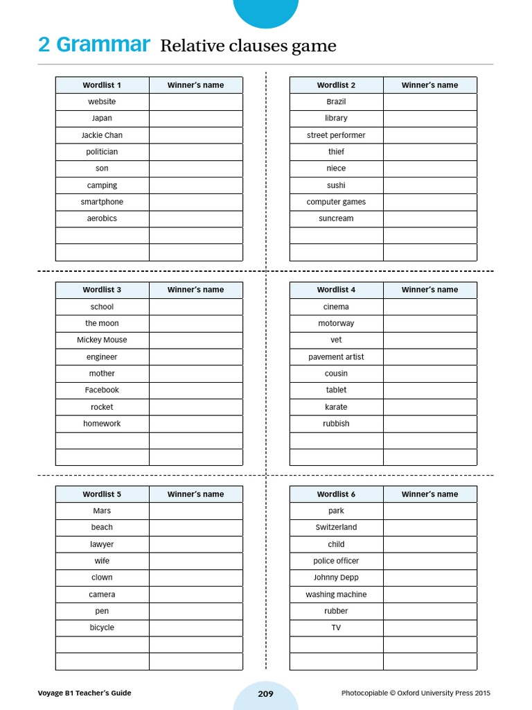 2 Relative Clauses Game | PDF | Computing And Information Technology ...
