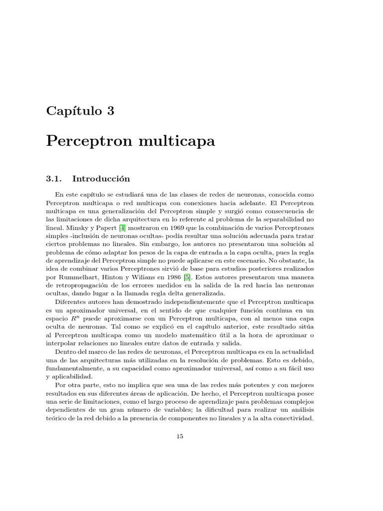Introducción al Perceptron Multicapa | PDF | Red neuronal artificial ...
