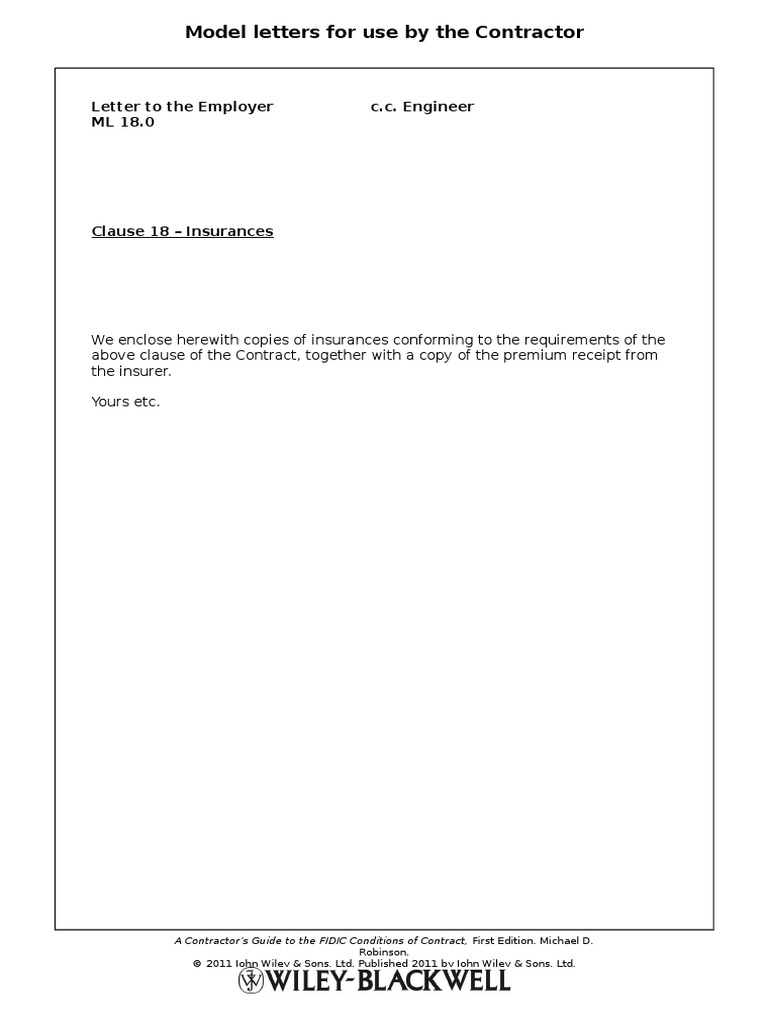 Sub-Clause 18 - Insurances | PDF