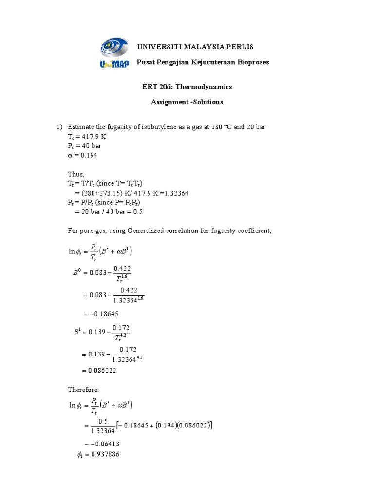 Assignment THERMODYNAMICS Solution | PDF | Stoichiometry | Physical Quantities