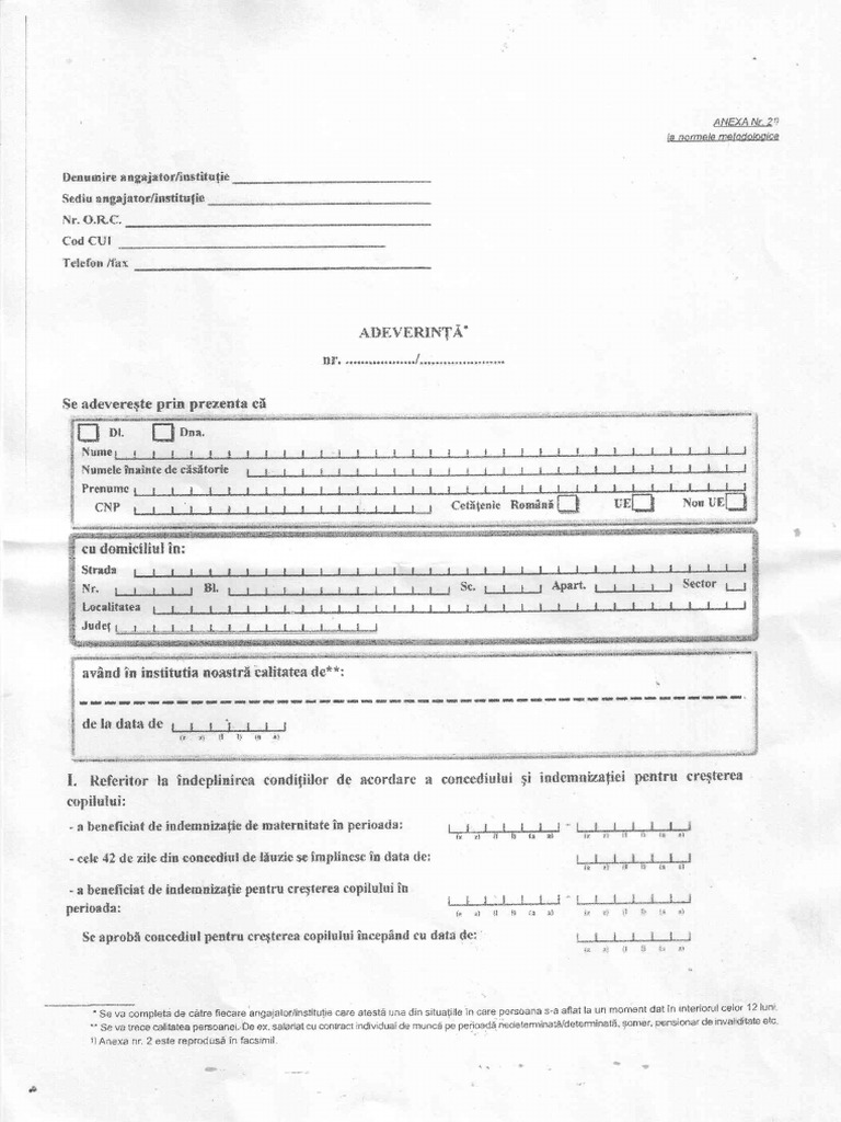 Adeverinta Crestere Copil | PDF