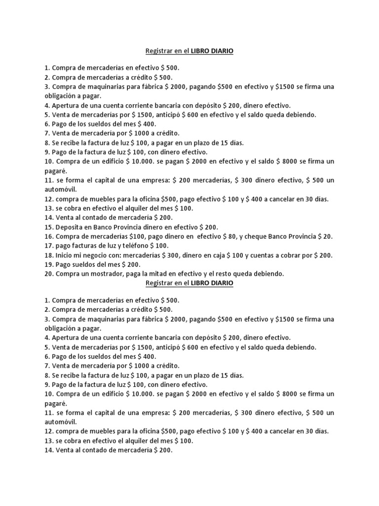 Ejercicios Sic | Descargar gratis PDF | Efectivo | Cheque