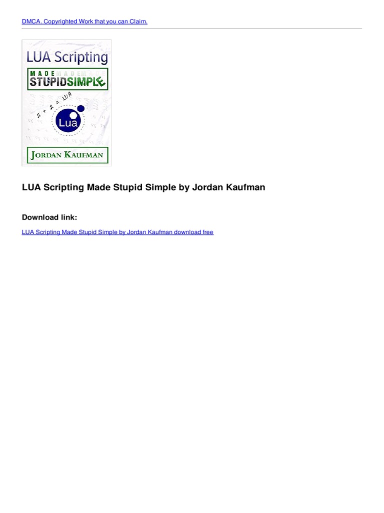 Lua Scripting Made Stupid Simple | PDF | Wellness | Medical Lua Scripting Made Stupid Simple | PDF | Wellness | Medical