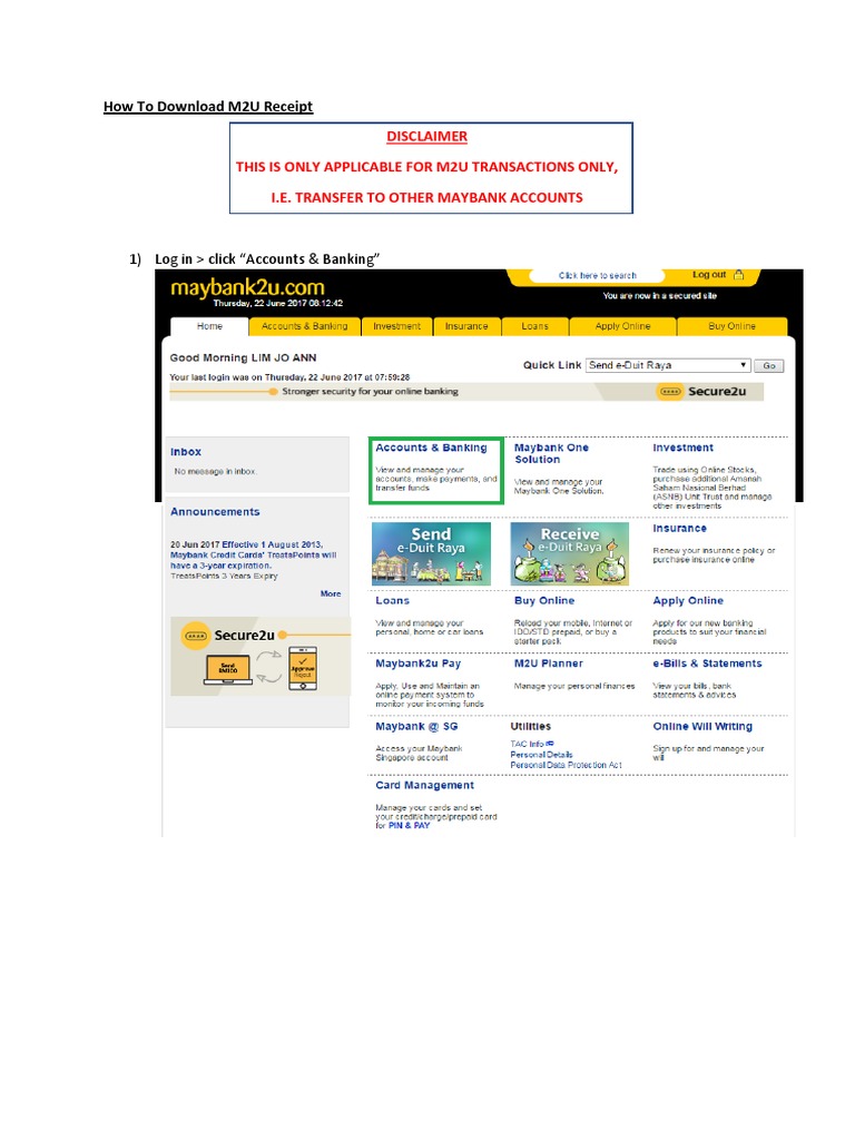 Downloading M2U Receipts Guide | PDF | Receipt | System Software