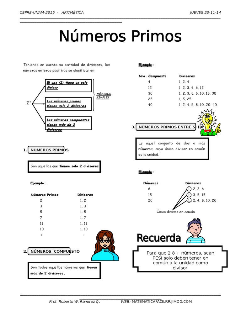Números Primos | PDF | Número primo | Matemáticas discretas