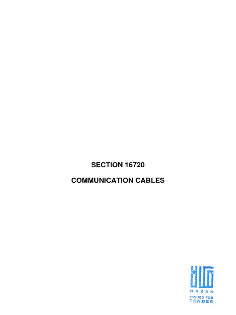 Spec Communicationcables | PDF | Cable | Electrical Wiring