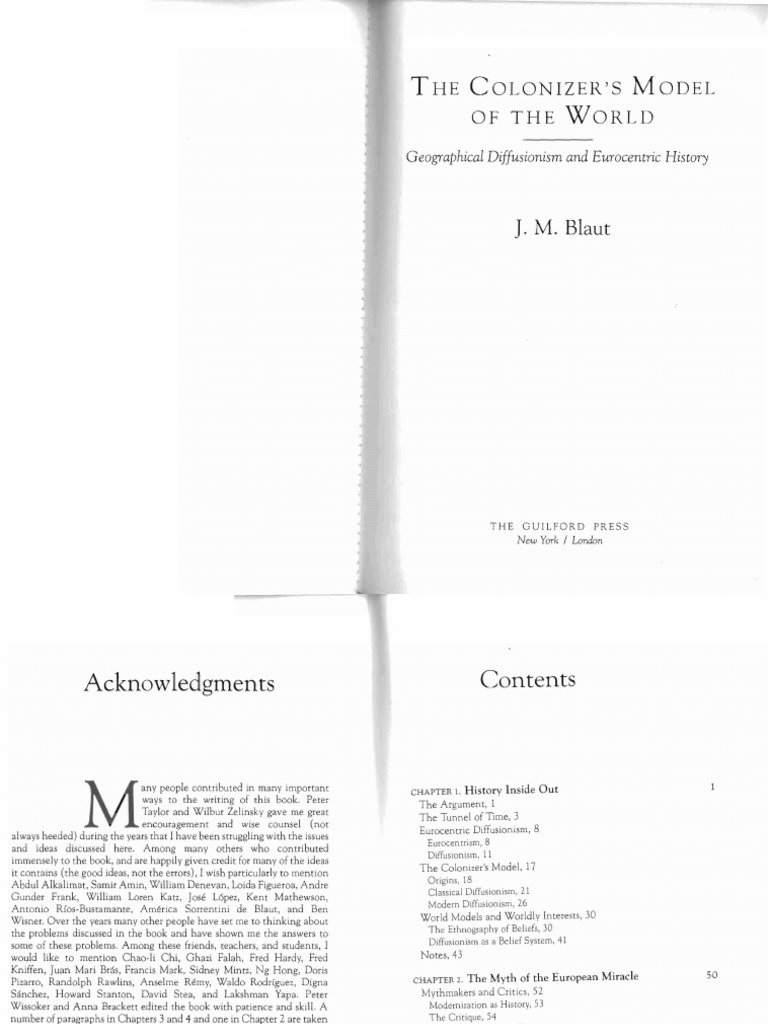 Blaut J M - Colonizers Model of The World - Chapter 1 PDF | PDF ...