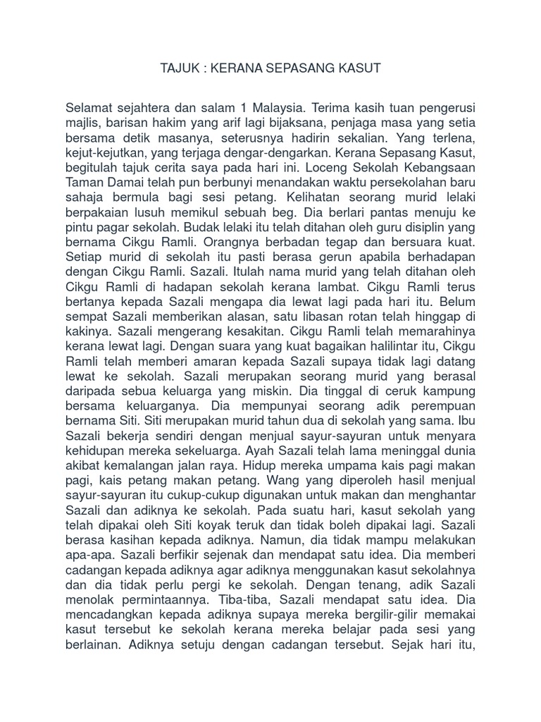 Kerana Sepasang Kasut Pdf