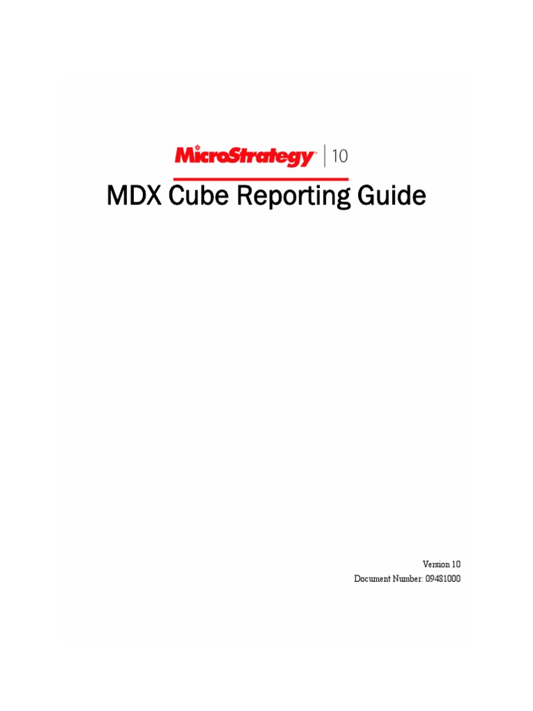 MicroStrategy MDX Cube Reporting | PDF | Business Intelligence ...