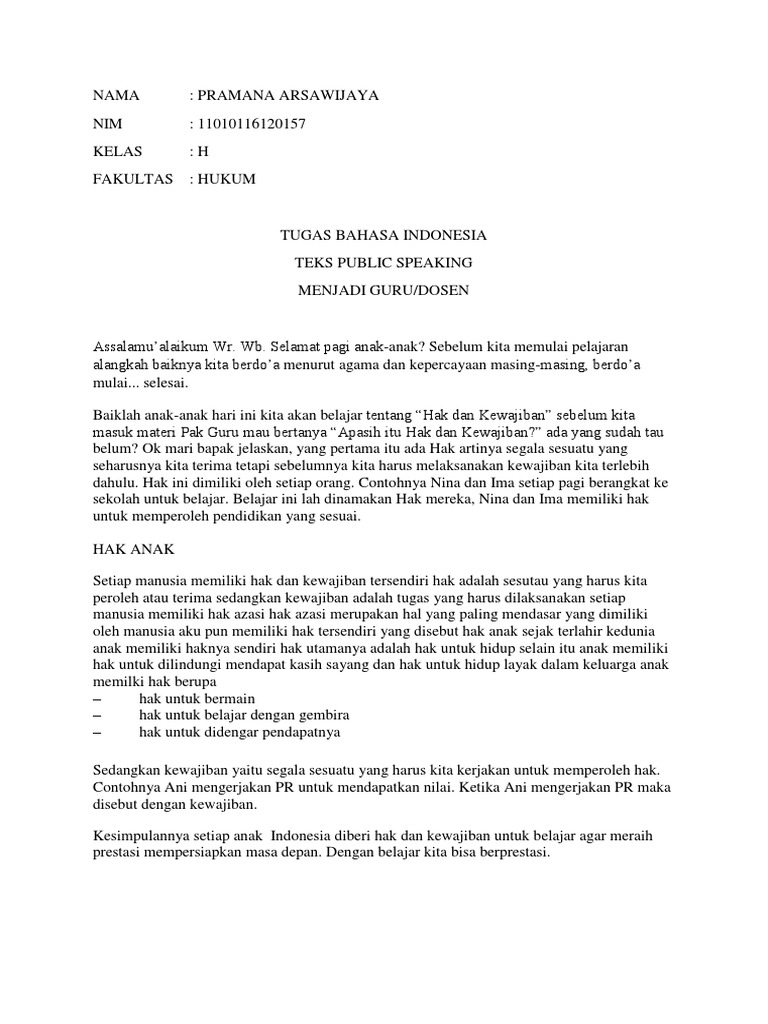 Teks Public Speaking | PDF