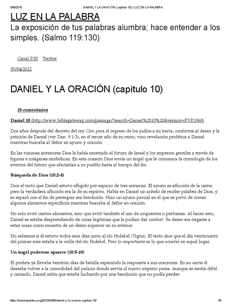 Daniel y La Oración (Capítulo 10) - Luz en La Palabra | PDF | Daniel ...