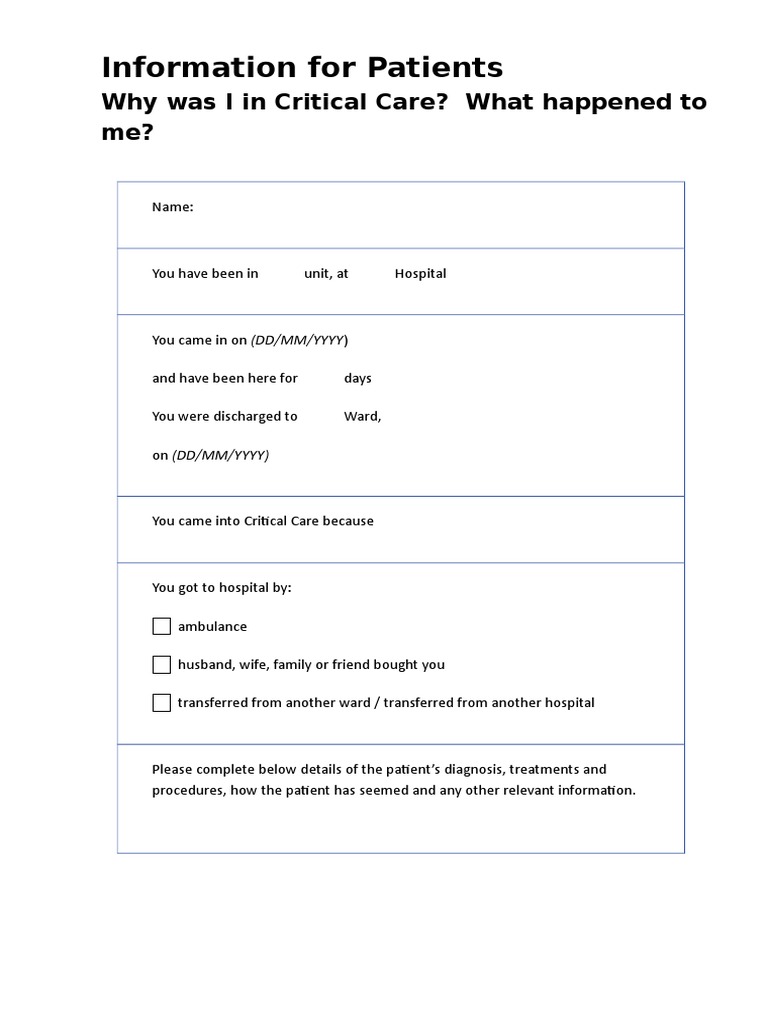 Information For Patients Form | PDF