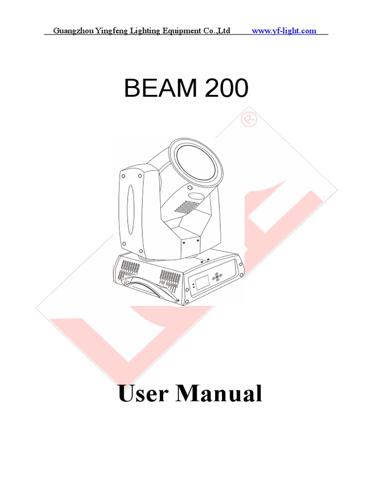 MHY0200 Beam 200 Moving Head User Manual | PDF | Power Supply ...