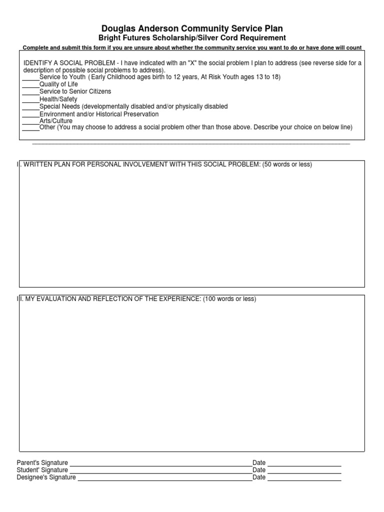 Community Service Plan | PDF