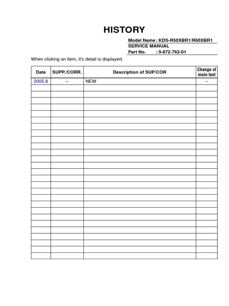 Sony PROYECTOR KDS-R50XBR1 KDS-R60XBR1 - Chasis SP-1 - Proyección PDF ...